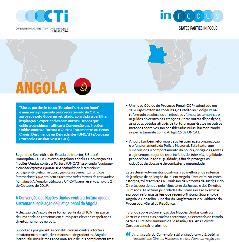Estados Partes em foco - Angola - CTI - Convention Against Torture ...