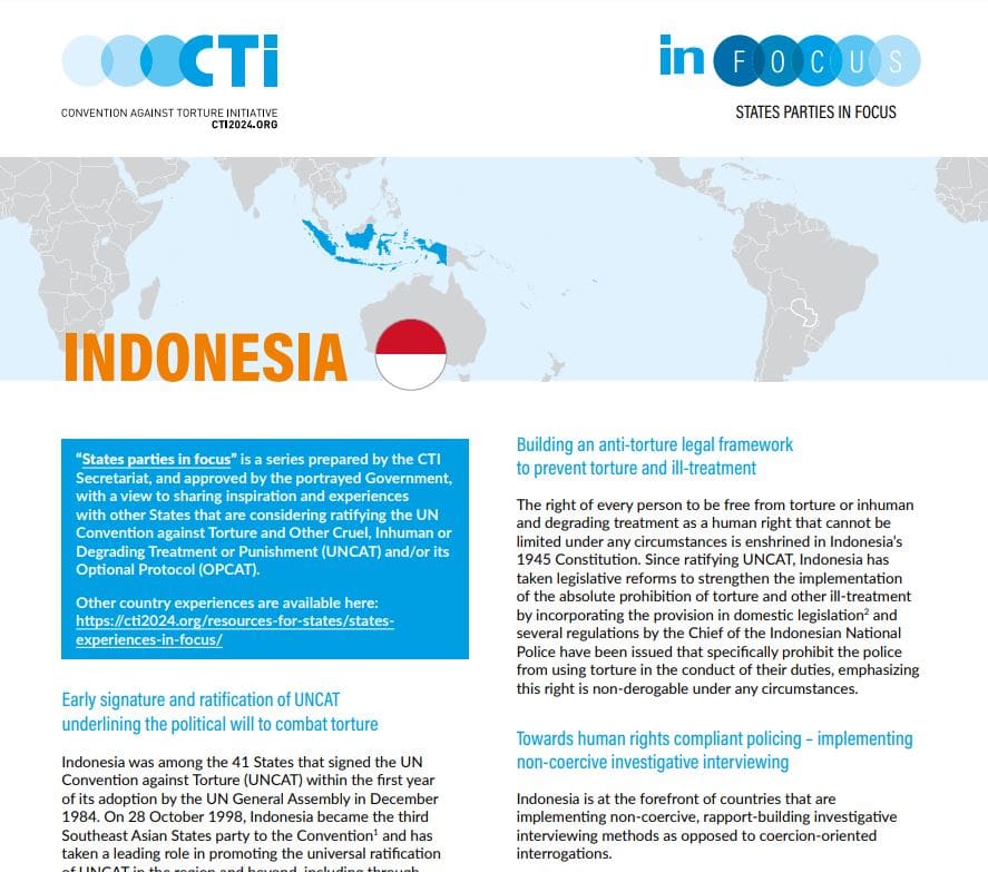 State parties in focus - Indonesia - CTI - Convention Against Torture ...
