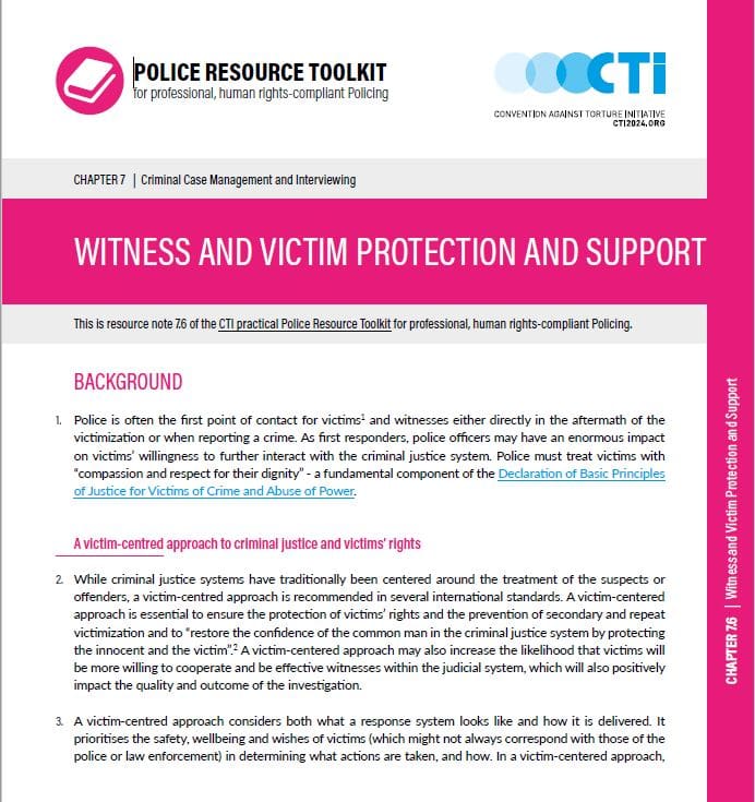 PR Toolkit Resource Note 7.6: Witness and Victim Protection and Support ...